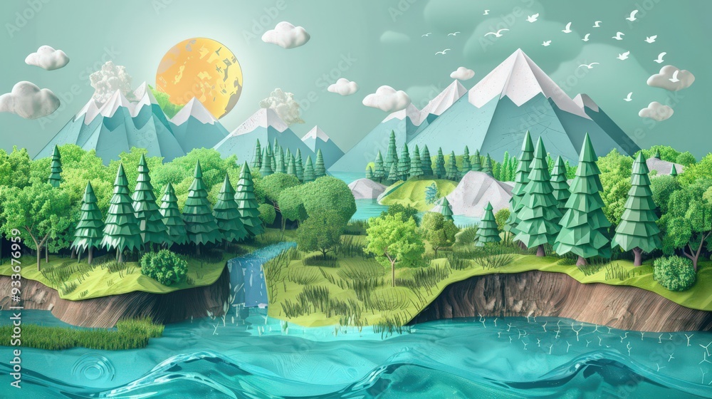 A diagram of the carbon cycle, showing how carbon dioxide moves through ...