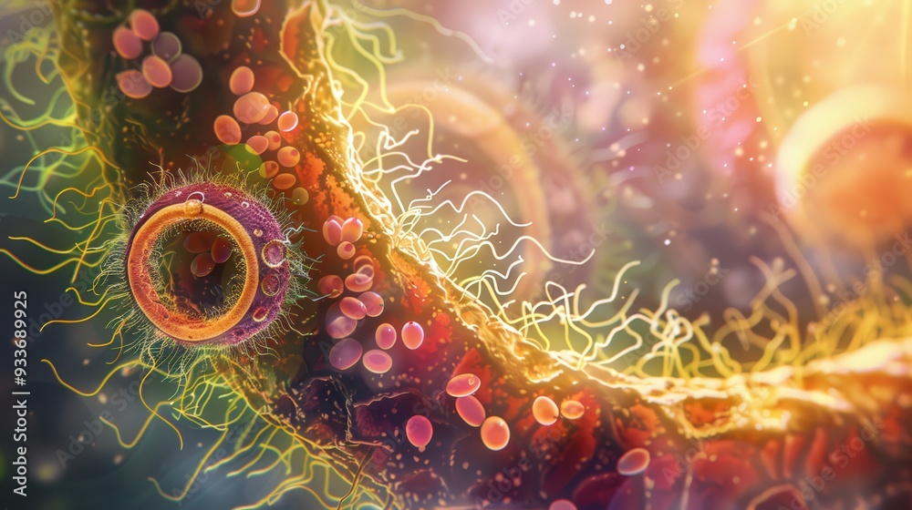Detailed illustration of a fungal spore, showing the spore's structure ...