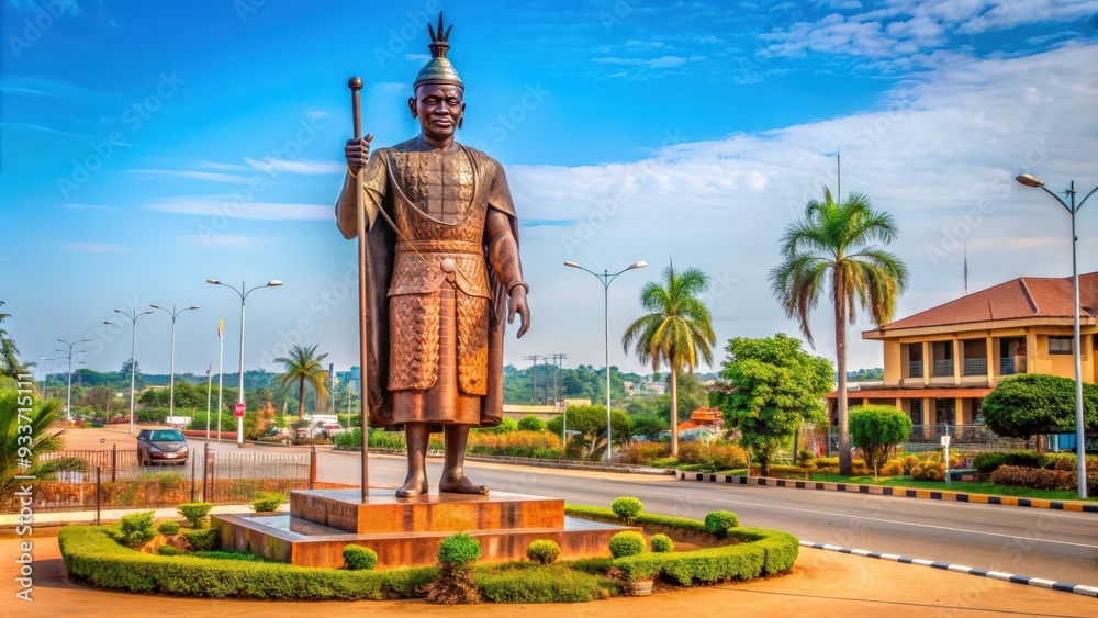 Benin Chief Statue located at Oba Ovonramwen Square, Ring Road in Benin ...