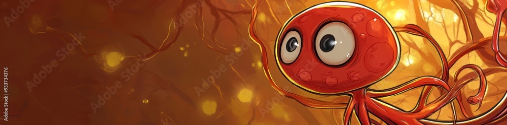 Create an adorable female neuron character with a charming nose and ...