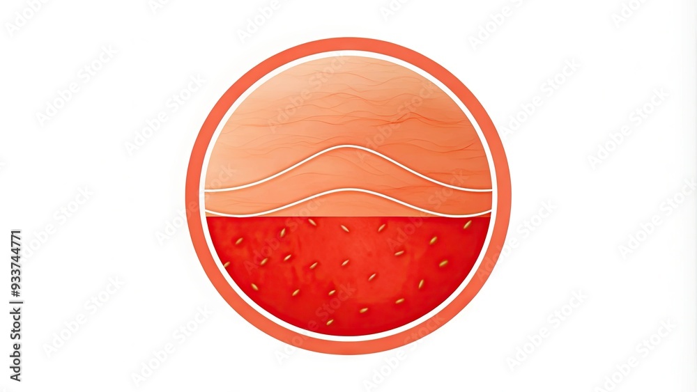 Simple white outline illustration of a human skin tone circle with a ...