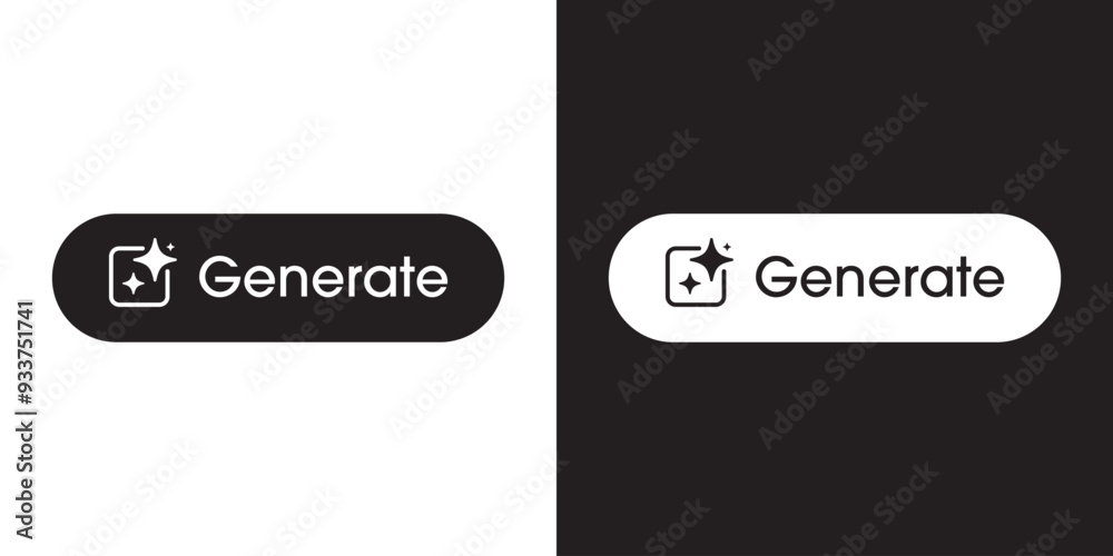 Generate Ai Button Flat Button Ai Enters By Command Prompt To Generate Ideas Chat With Ai Ui