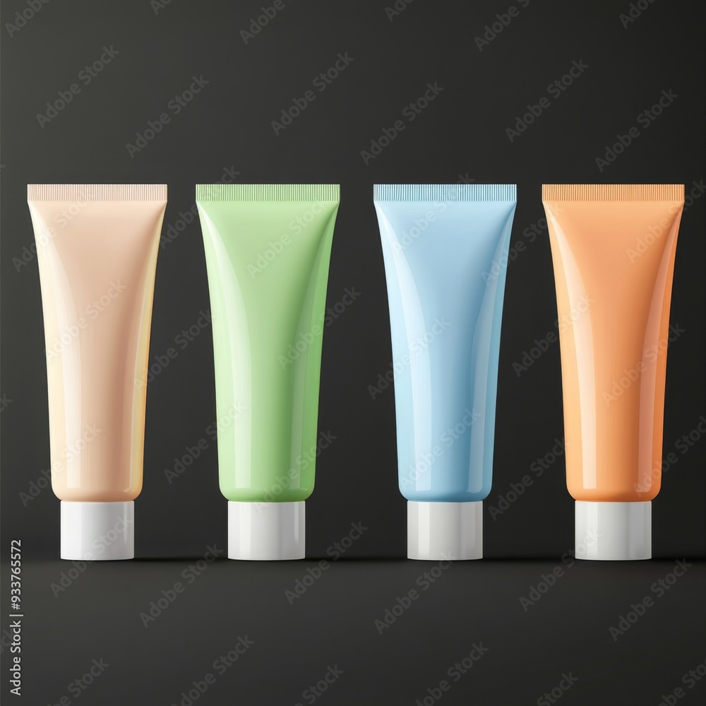 Colorful 3D-Rendered Plastic Tube Icon with Screw-On Cap in Various ...