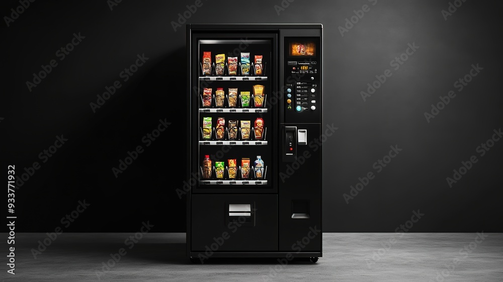 Blank black and white vending machine snacks and drinks mockup Stock Illustration | Adobe Stock