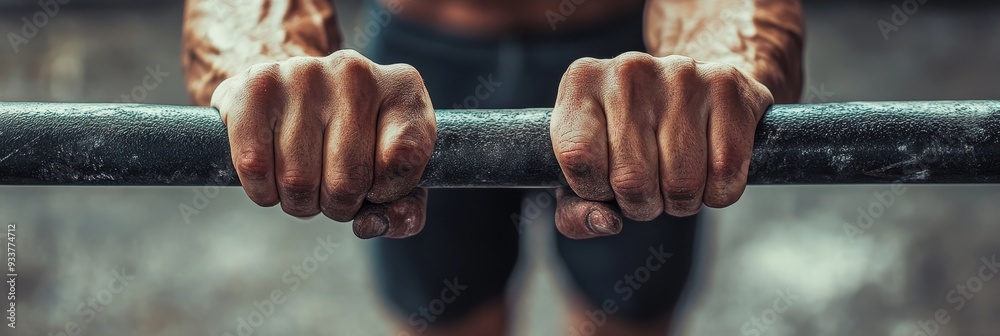 Close Up of Strong Hands Gripping a Pull Up Bar - A man's strong hands ...