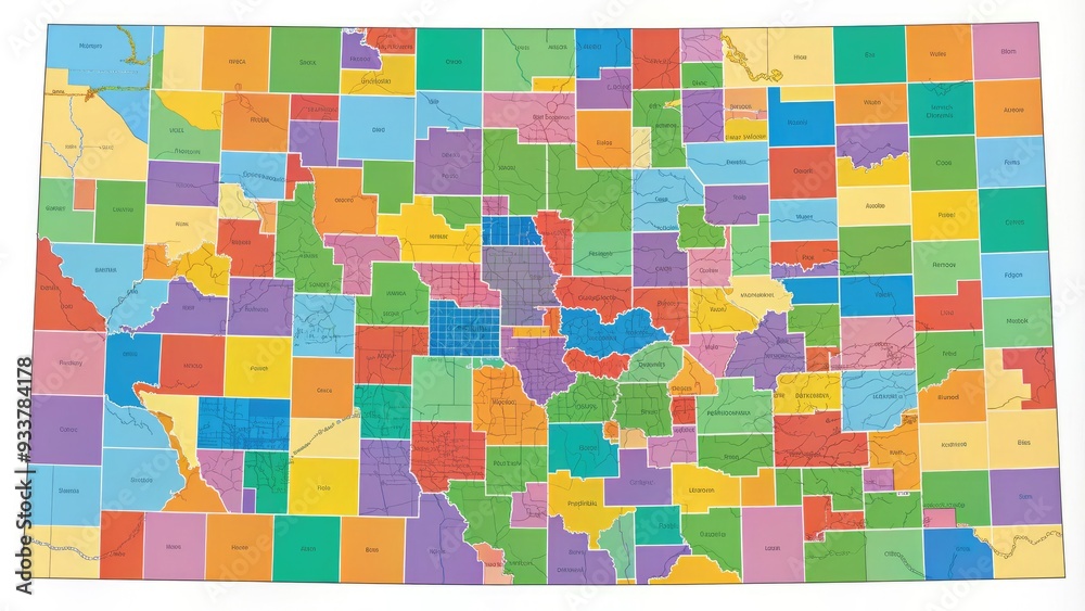 State of Colorado political map featuring 64 counties, county seats ...