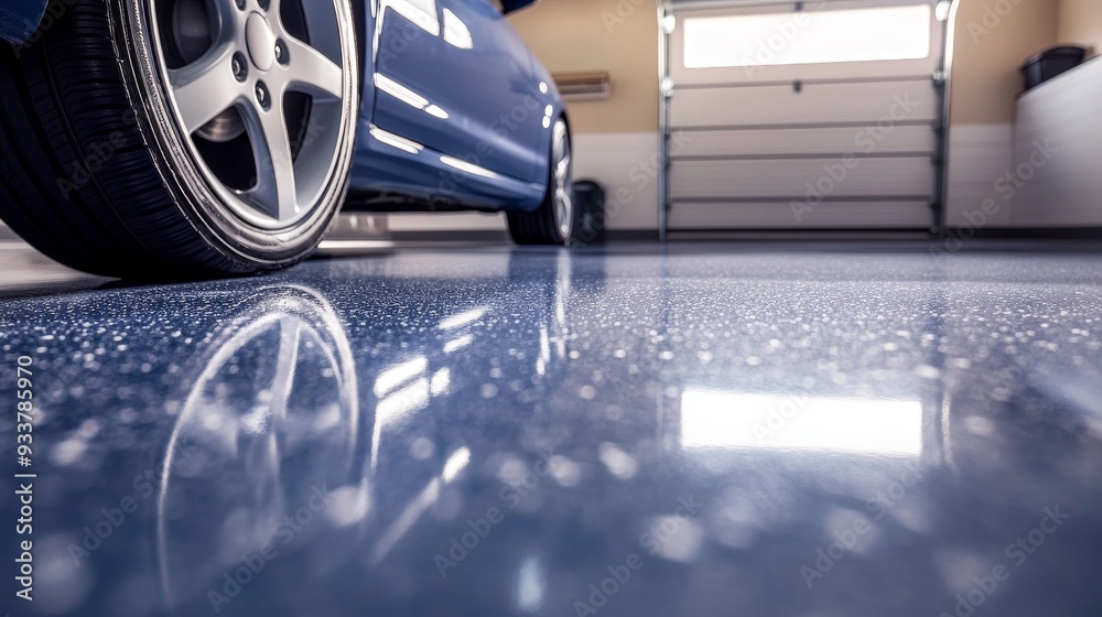 Shiny Epoxy Garage Floor with Reflection of Car - A sparkling clean ...