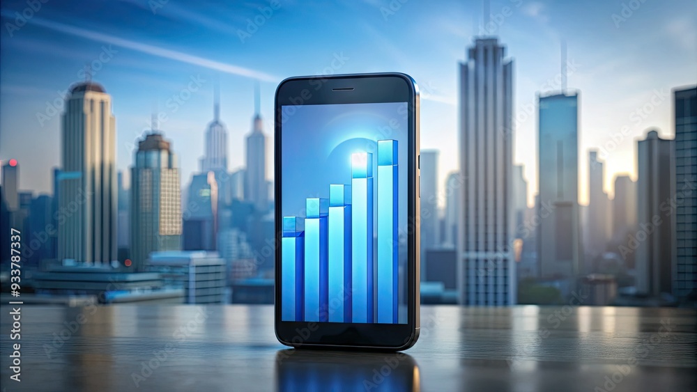 Strong Wi-Fi signal strength indicated by a row of full blue bars on a ...