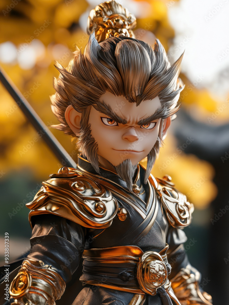 A dark, realistic, and epic poster design featuring a stoic monkey ...