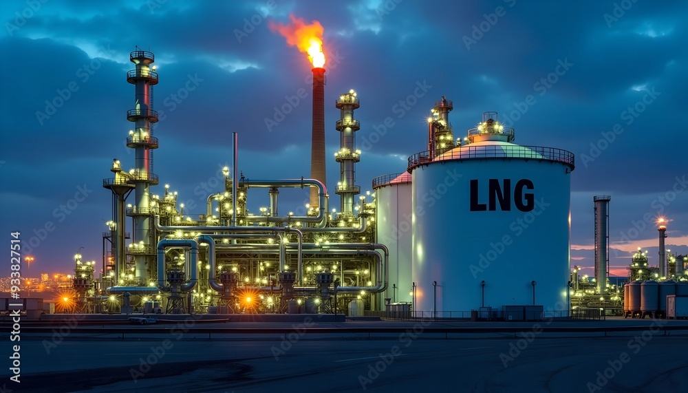 Vast Industrial Complex with Massive LNG Storage Tank - Modern Energy ...