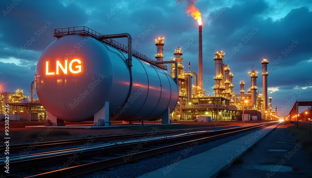 Vast Industrial Complex with Massive LNG Storage Tank - Modern Energy ...