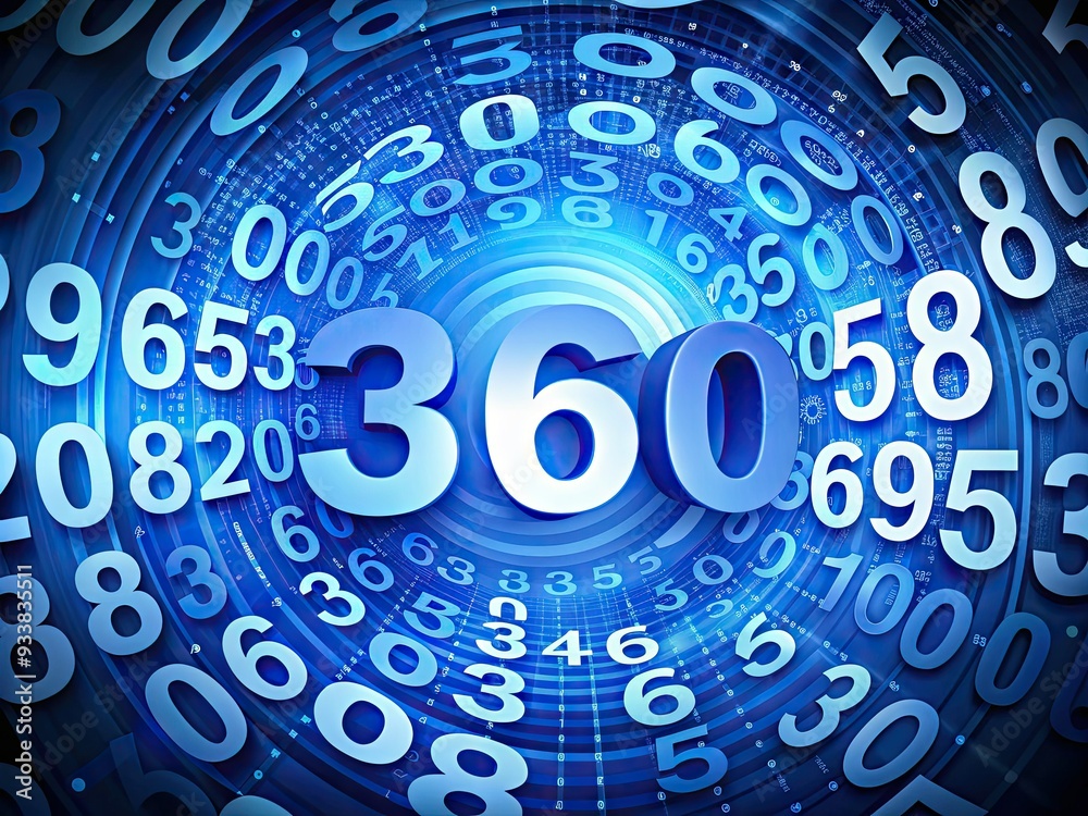Vibrant blue background features large, bold, white numbers from 0 to ...