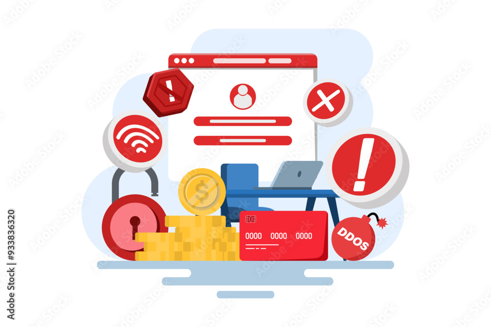 Cybercrime concept, Fraud, Hackers steal personal data on devices ...