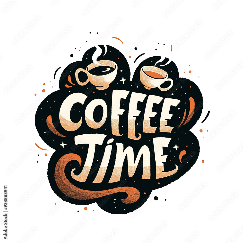 Coffee time is a coffee shop logo. It has a cup and a coffee mug on it ...