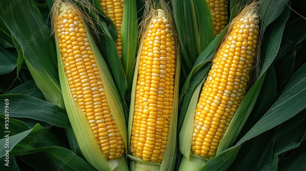 Stylized corn stalk, vertical line with husks Stock Illustration ...