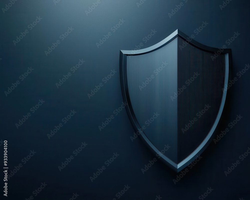 Holographic shield lock, secure cyber data flow, dark background, tech ...