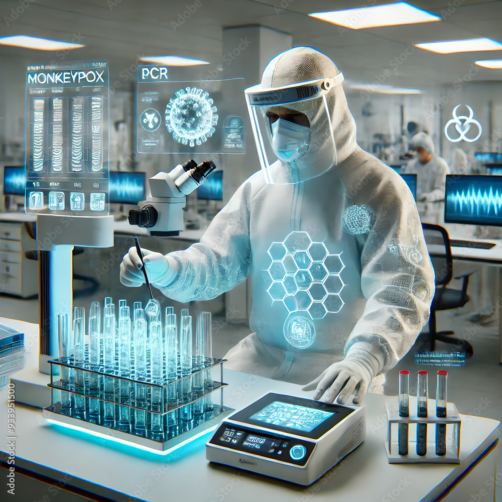 Laboratory setting where healthcare professional is conducting ...