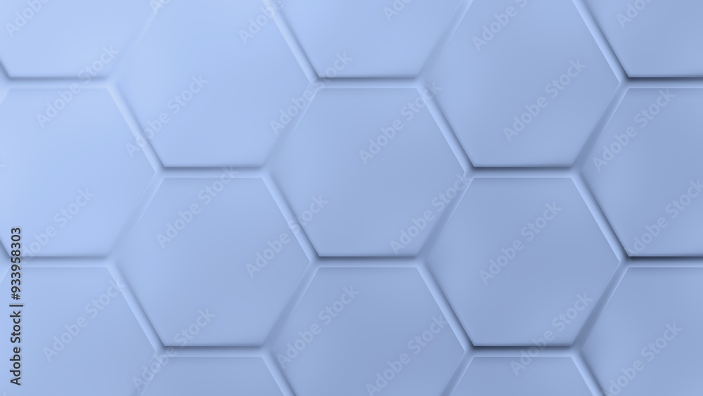 Big tealish or grayish blue hexagon grid pattern with shadow or 3d ...