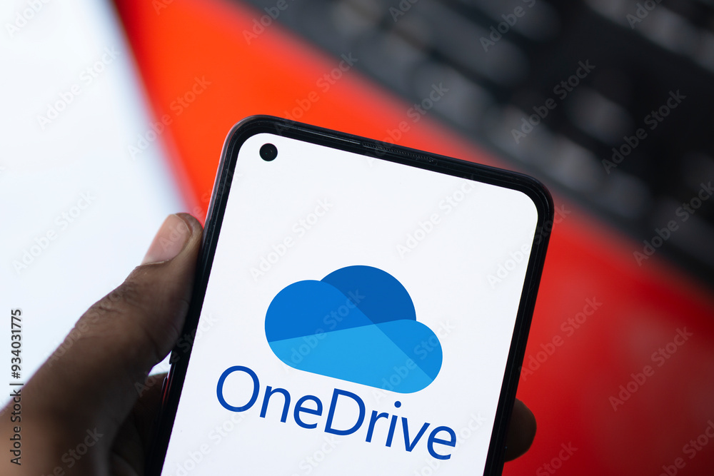 Dhaka, Bangladesh- 22 Aug 2024: Microsoft OneDrive logo is displayed on ...