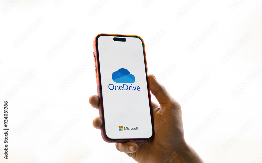 Dhaka, Bangladesh- 22 Aug 2024: Microsoft OneDrive logo is displayed on ...