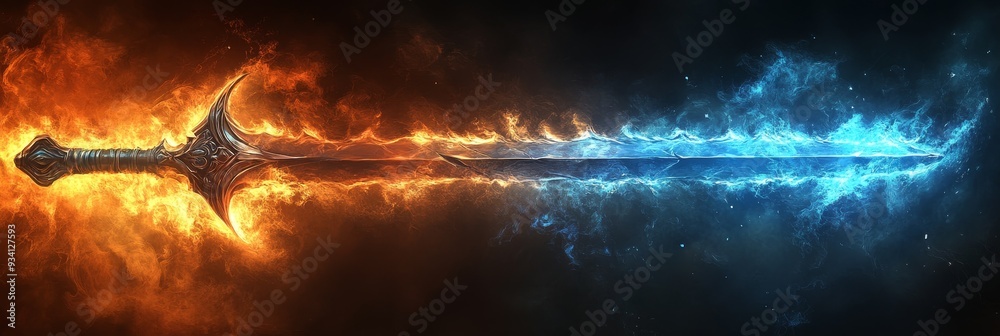 Fire and Ice Sword - A Symbol of Power and Conflict - A fiery sword ...