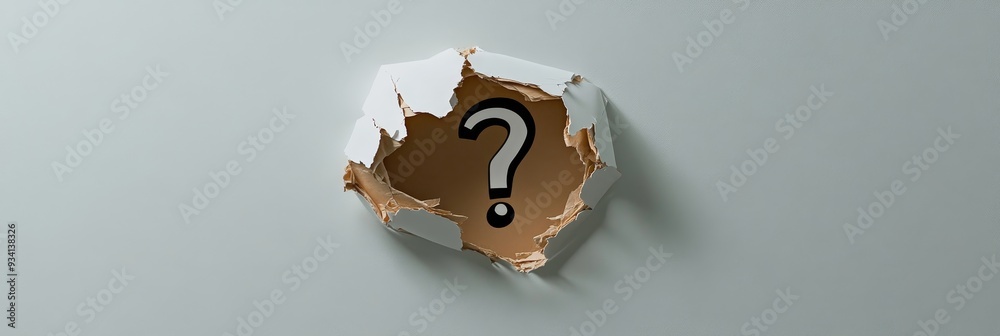 Question Mark Breaking Through Wall - Mystery and Curiosity Concept - A ...