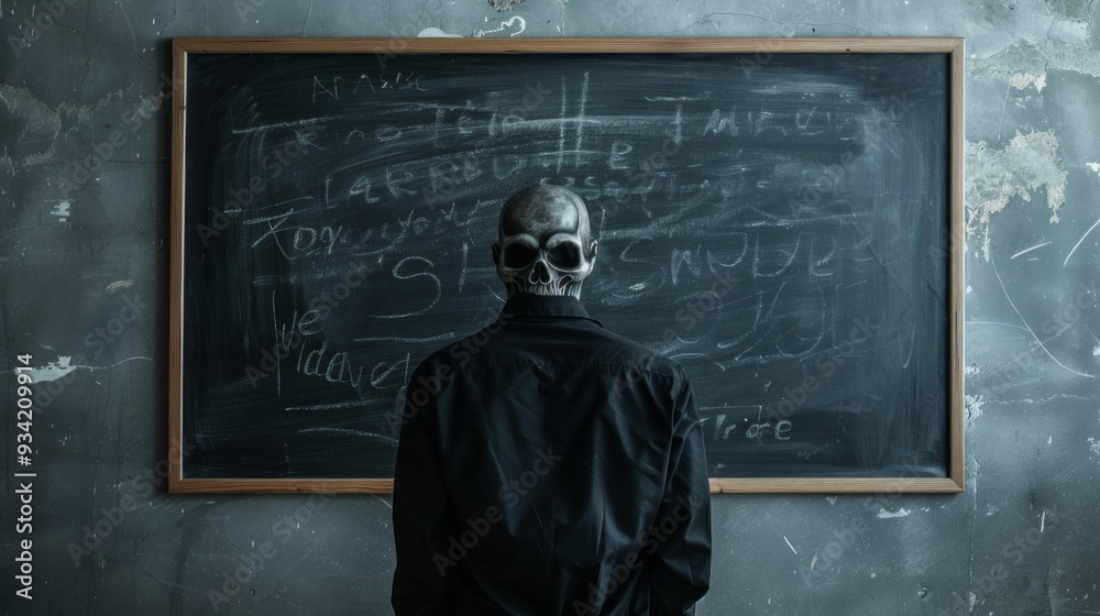An unsettling figure donning a skull mask confronts the chaotic ...