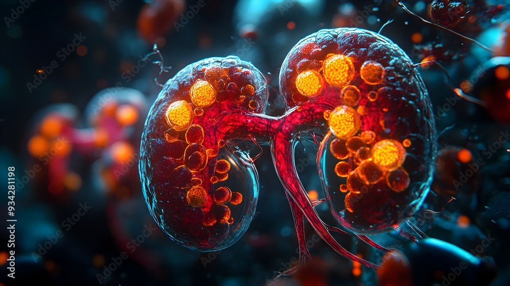 Detailed Visualization of the Human Excretory System Showcasing Kidneys ...