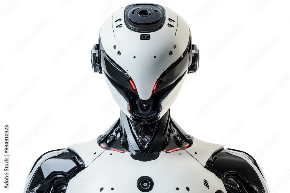 Advanced Humanoid Robot with Integrated Sensors - Isolated on White ...