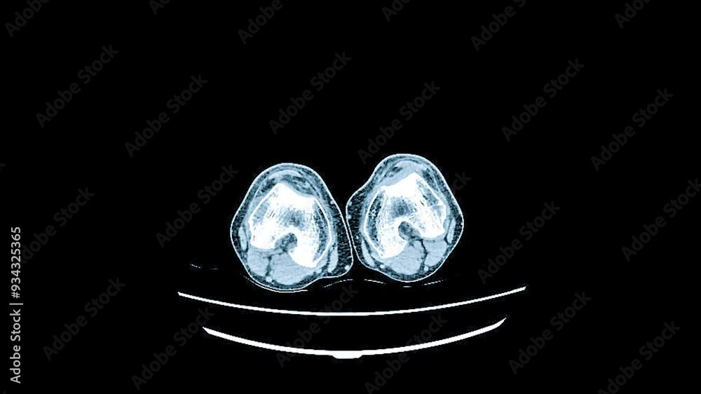 MRI (Magnetic resonance imaging) scan of leg. Knee joint c for detect ...