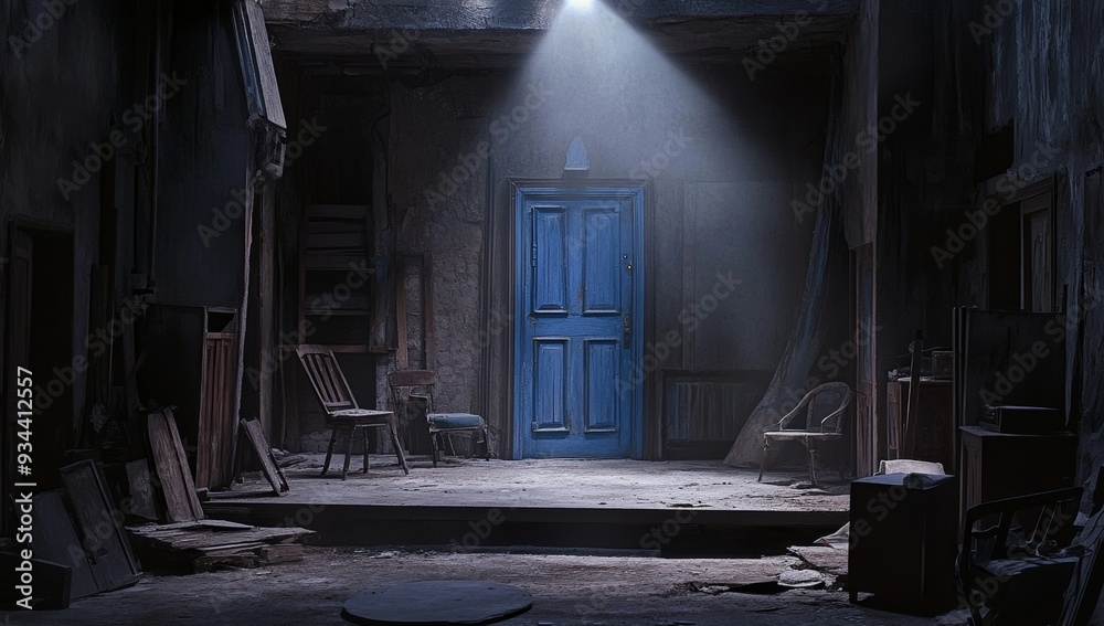 Abstract neon light background, empty space scene, spotlight, dark ...