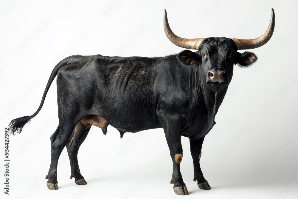 Animal fighter concept, strongest dark brown bull with muscle and long ...