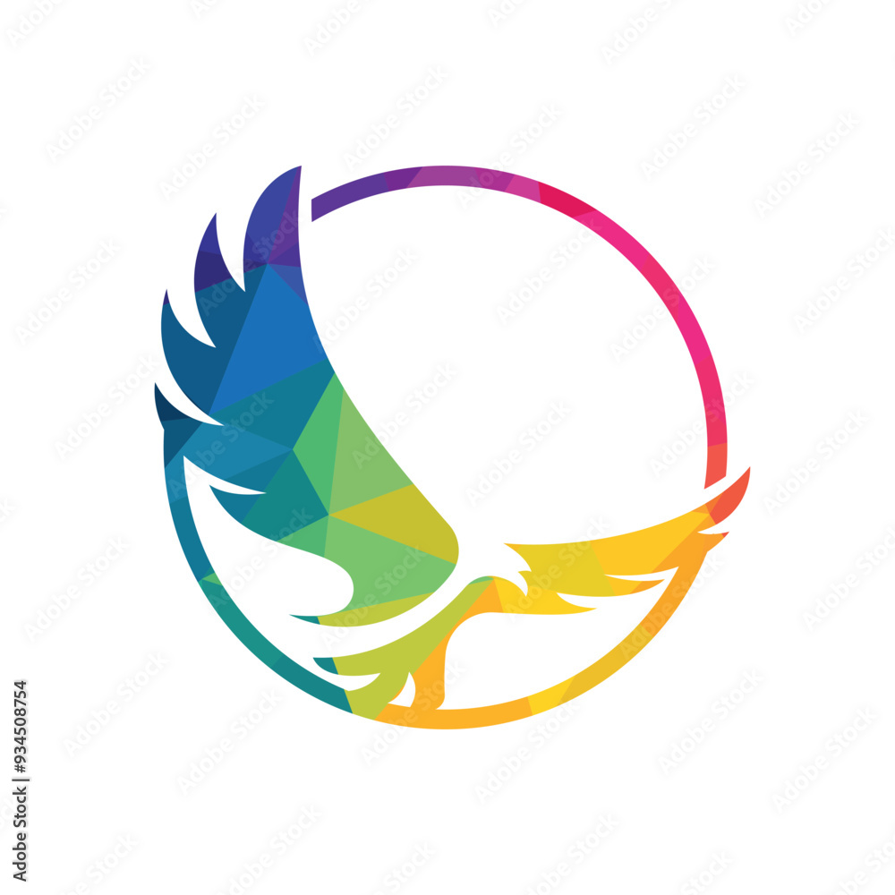 Abstract eagle flying vector logo design template. Stock Vector | Adobe ...