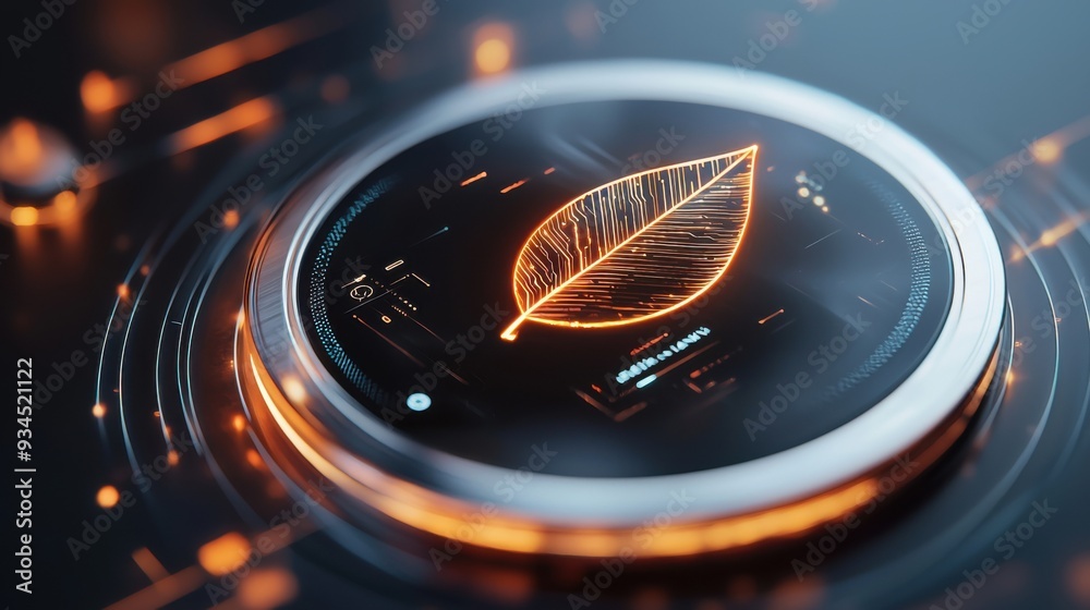 Futuristic logo design for a smart home device featuring a sleek ...