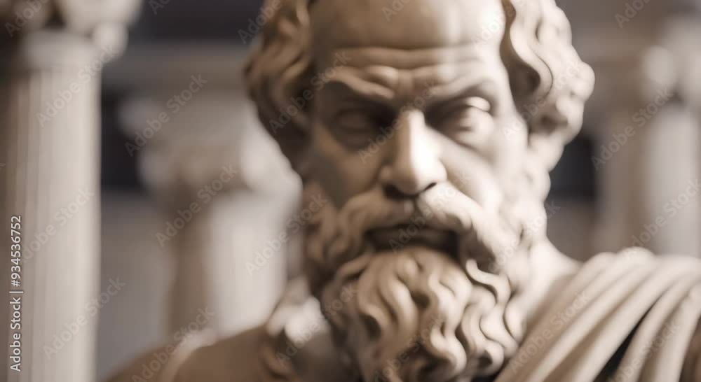 Socrates a key figure in Ancient Greek philosophy depicted in sculpture ...