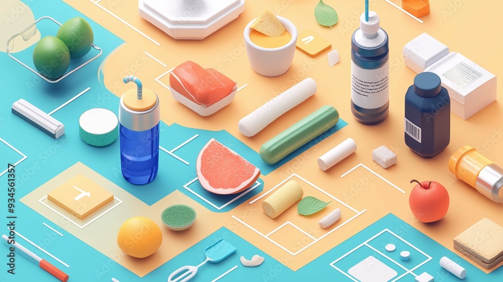 Realistic infographic of a morning routine with stretching, hydration ...