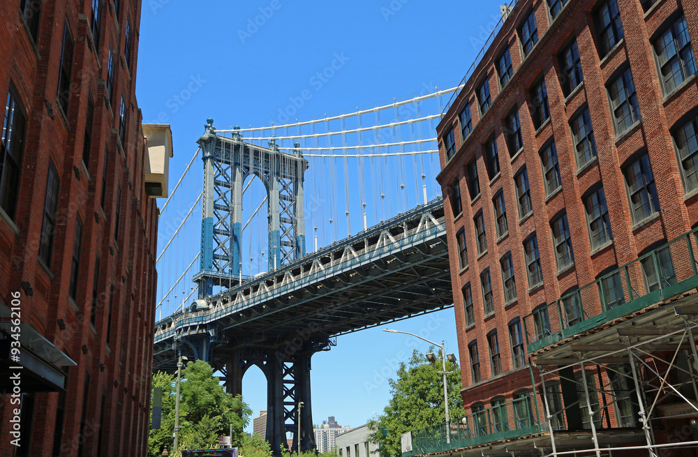 Poster View at east pylon - Iconic view from Dumbo, New York City ...