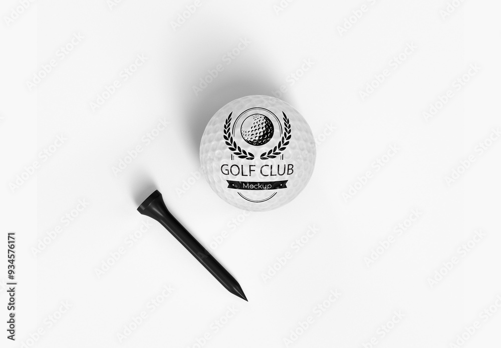 Golf Ball and Tee Set Mockup Stock Template | Adobe Stock