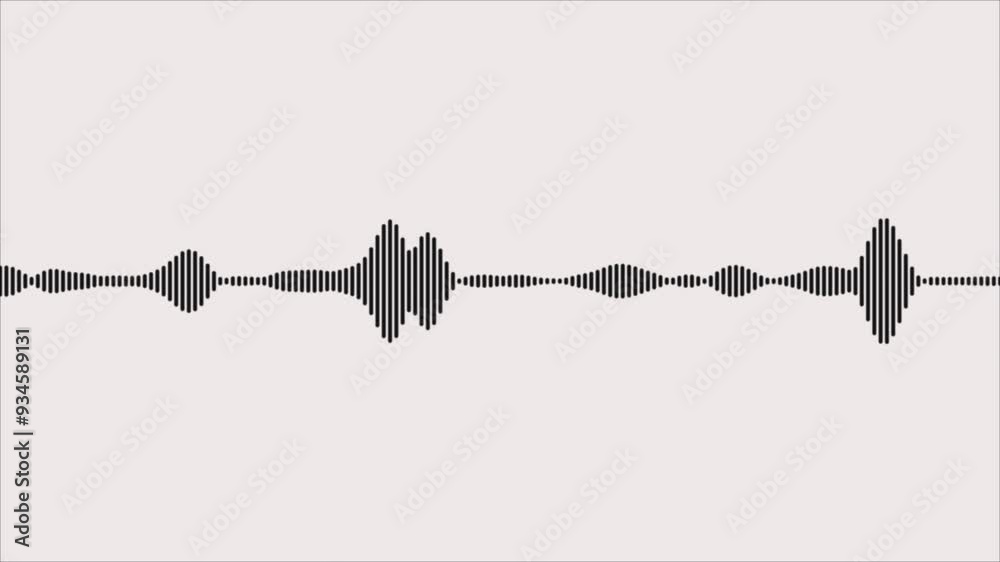 White audio waveform spectrum animation, Digital audio spectrum wave ...