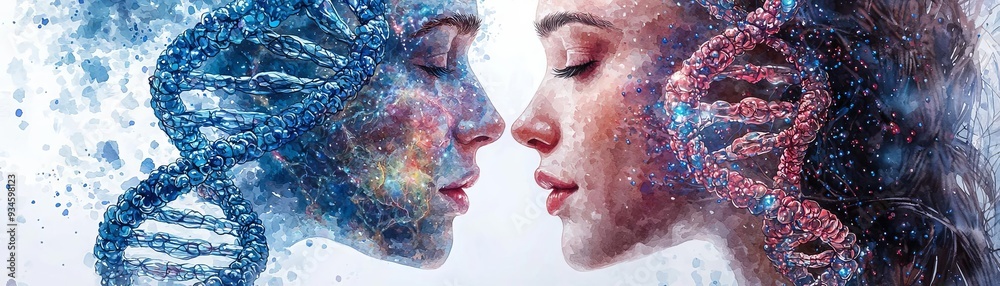 Surreal DNA spirals merging with human brain neurons, neurogenetics ...