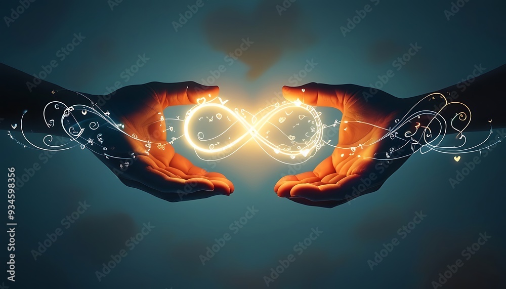 Heartfelt Connection Two hands reaching out from opposite sides of the ...