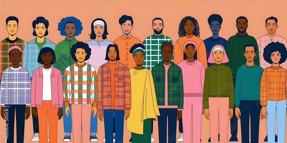 Illustration of diverse individuals representing Generation Z. The ...