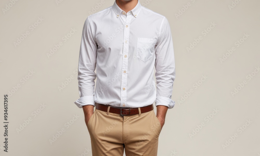 a person with an obscured face, standing against a neutral background ...