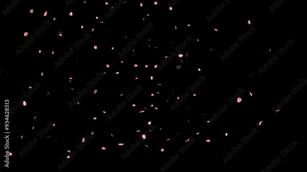 cherry blossom animated background with black background, cherry ...