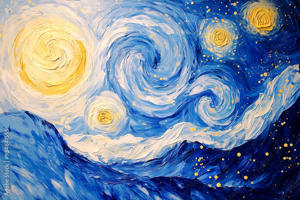 Abstract texture background painting in Vincent Van Gogh style artwork ...