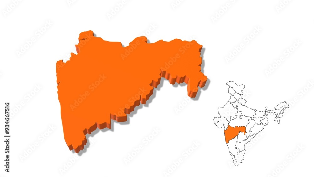 India Map Showing Maharashtra State in Detail Stock Illustration ...