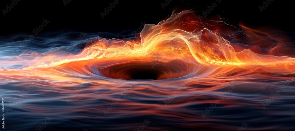 Black hole distorting 3D spacetime with 2D light paths bending under ...