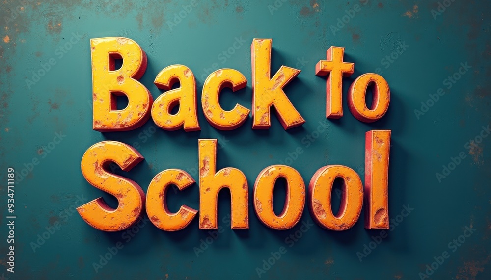 Bright yellow 'Back to School' text on a teal background signifies a ...
