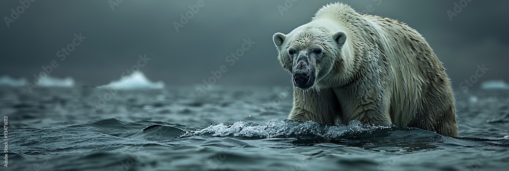 Polar bears isolated shrinking ice caps a stark image of the effects of ...
