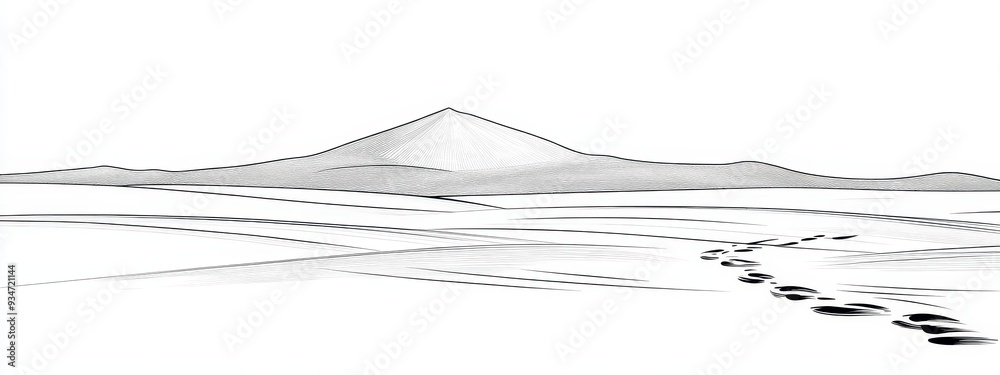 Line foot continuous footprint art step one feet print shoe. Outline ...